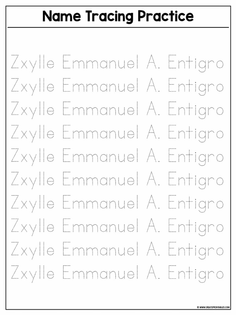 Name - Tracing - Practice 5EA5 9C0A 79AD | PDF