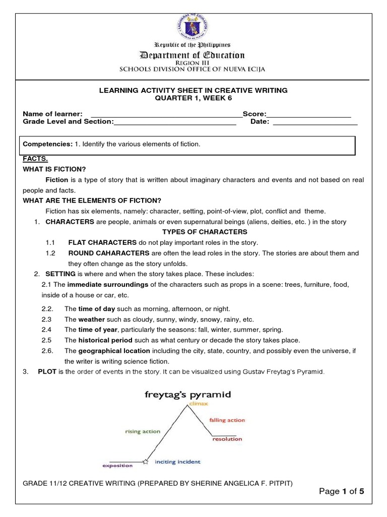 Learning Elements of Fiction | PDF | Plot (Narrative) | Narration