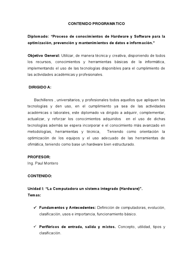 Contenido Programatico | PDF | Software | Software de la aplicacion