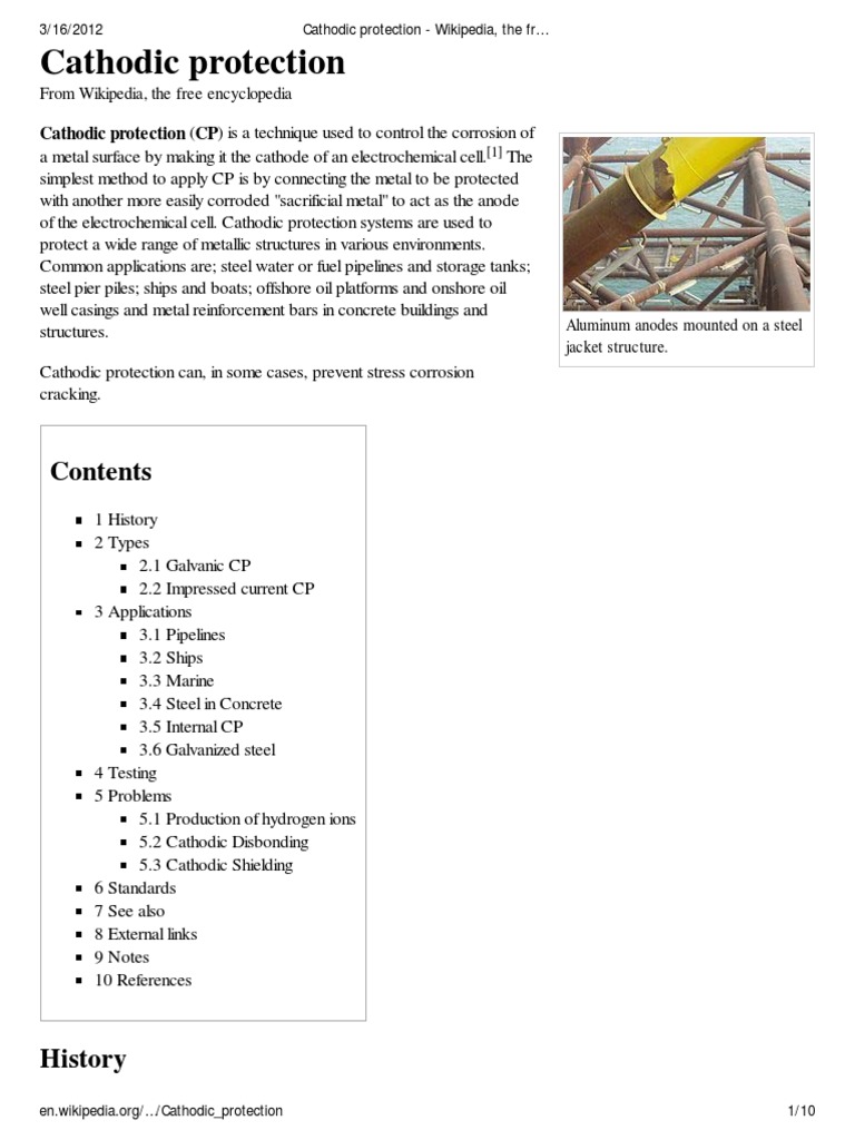 Cathodic Protection | Download Free PDF | Metals | Physical Sciences