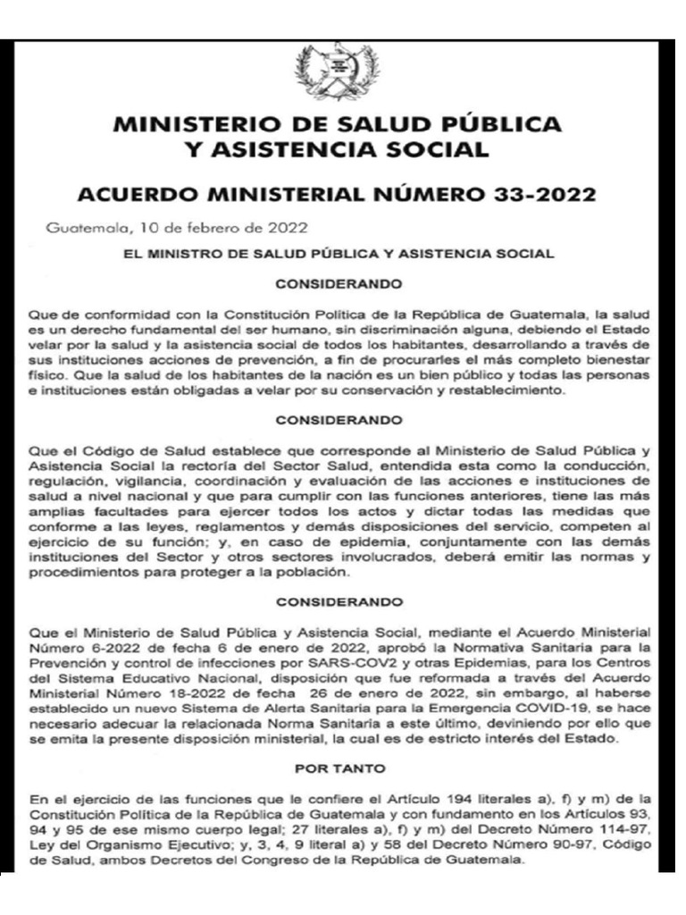 Acuerdo 33-2022 | PDF