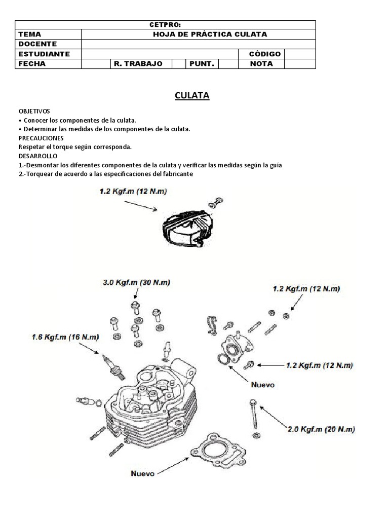 Guia Culata y Valvulas | PDF | Tecnología de vehículos | Tecnología del ...