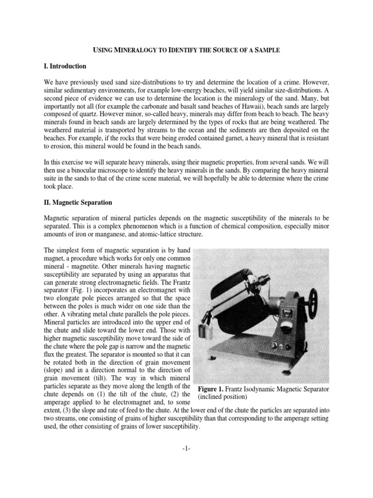 Heavy Minerals and Magnetic Separation | PDF | Sand | Minerals