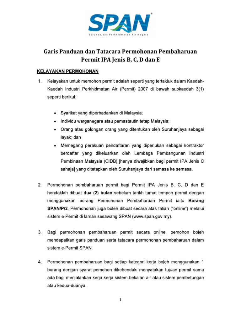 Span - Lesen Dan Had Kerja | PDF