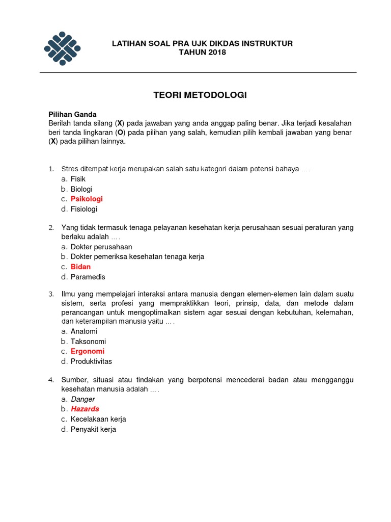 Latihan Soal Pra UJK 1 | PDF