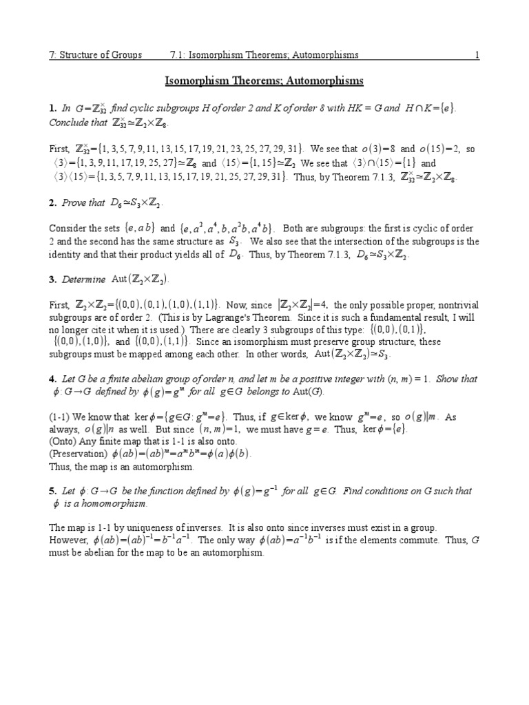 Abstract Algebra (Beachy, Blair) 7.1 Problems and Solutions | PDF ...