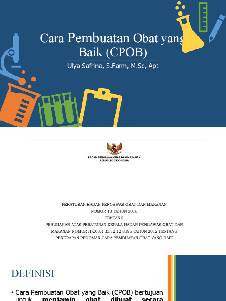 P3. Cara Pembuatan Obat Yang Baik (CPOB) | PDF | Sains & Matematika