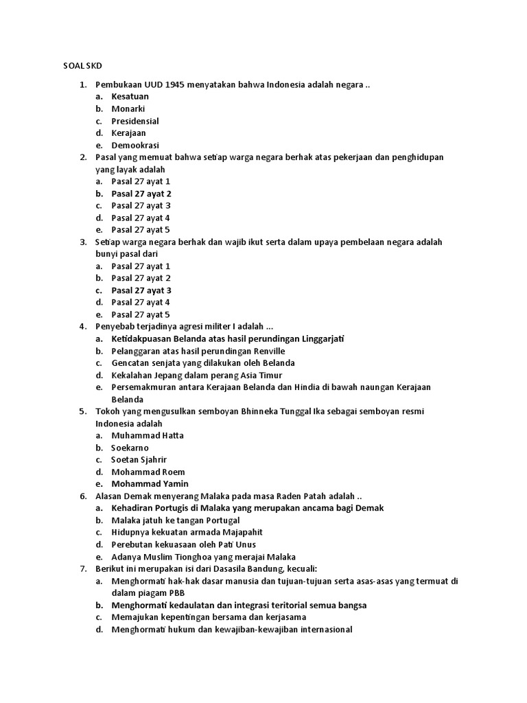 Soal SKD 2 | PDF | Sejarah