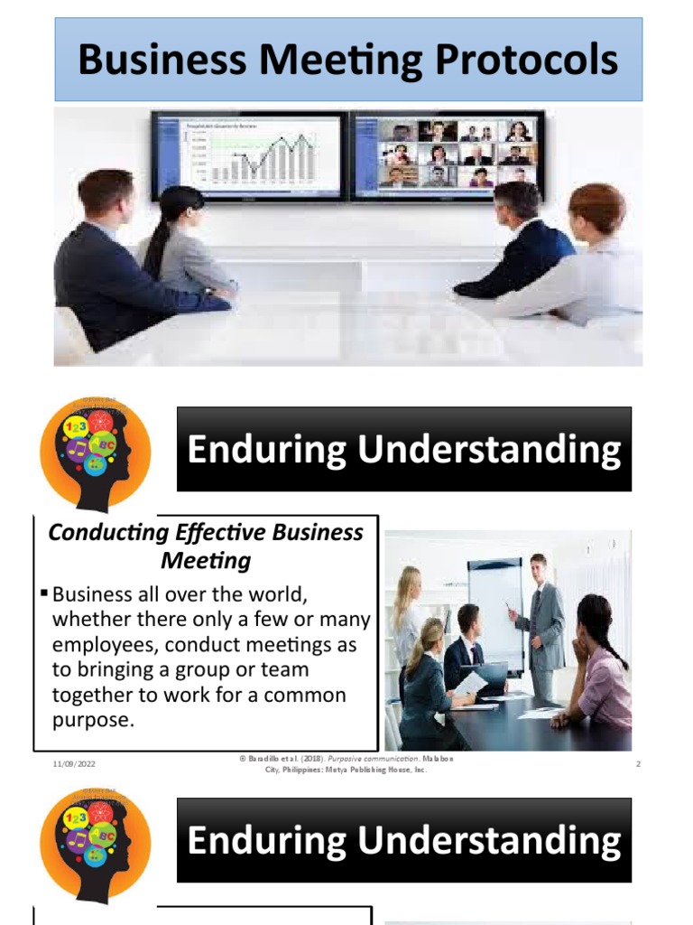 2 Business Meeting Protocols | PDF | Communication | Business
