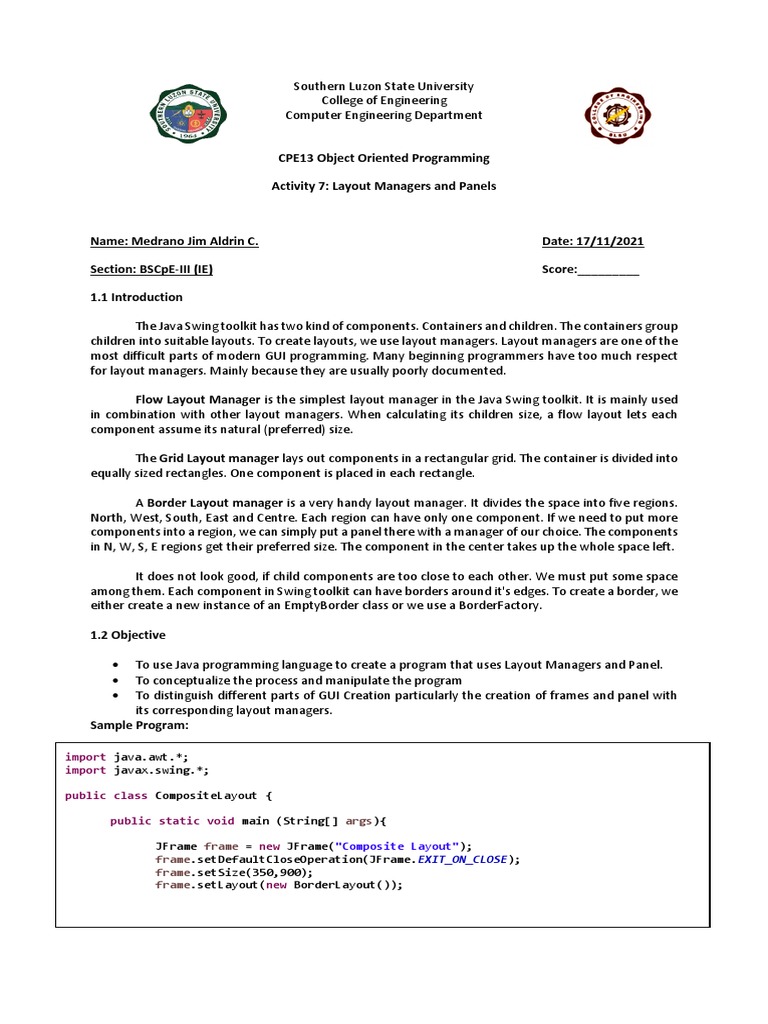Medrano Jim Aldrin Cpe13 Activity 7 | PDF | Graphical User Interfaces ...