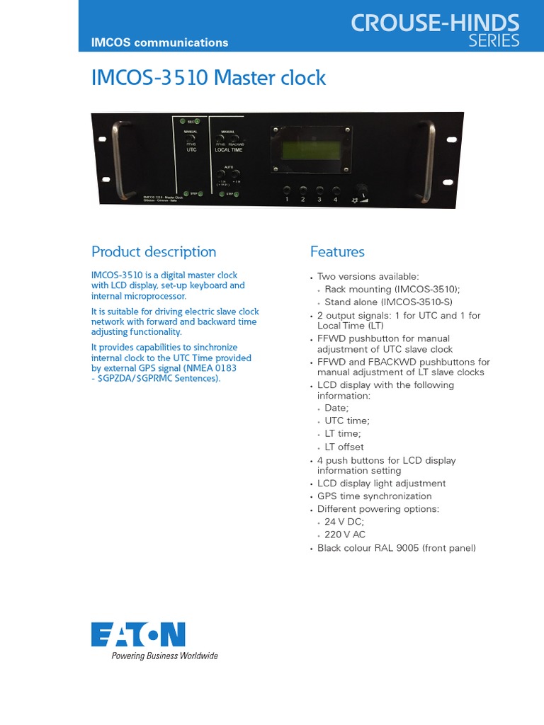 Master Clock - IMCOS-3510 | PDF | Clock | Global Positioning System