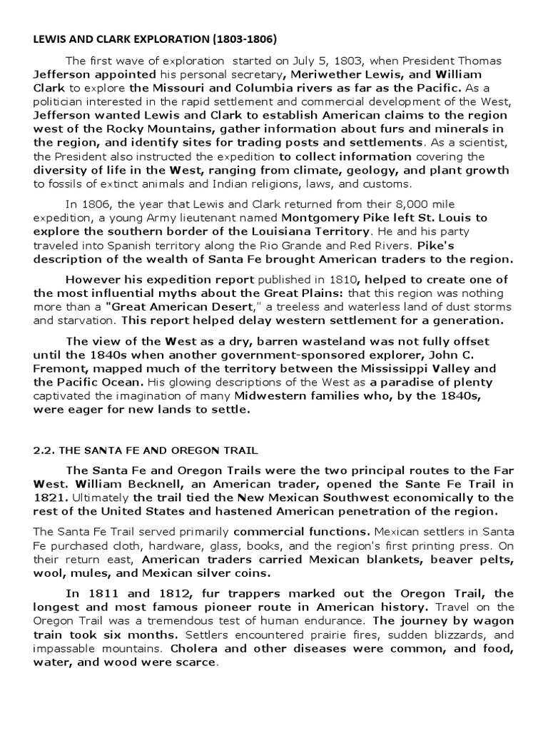 2.1. Lewis and Clark Expedition | PDF | Cherokee | The United States