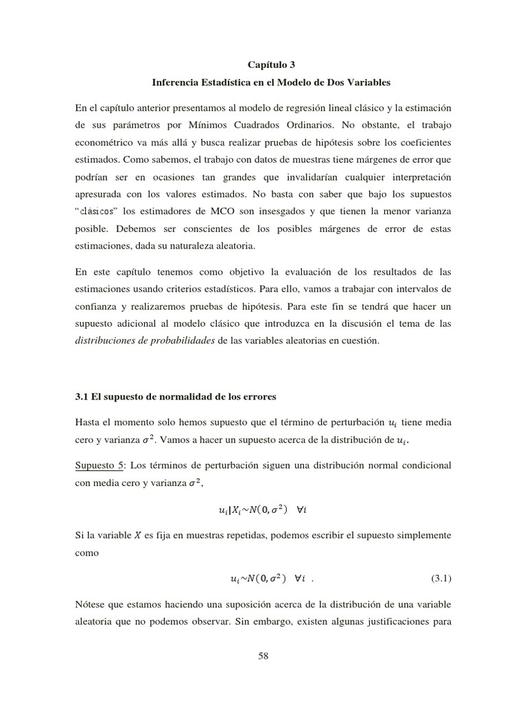 Inferencia Estadística en El Modelo de Dos Variables | PDF | Mínimos cuadrados ordinarios ...