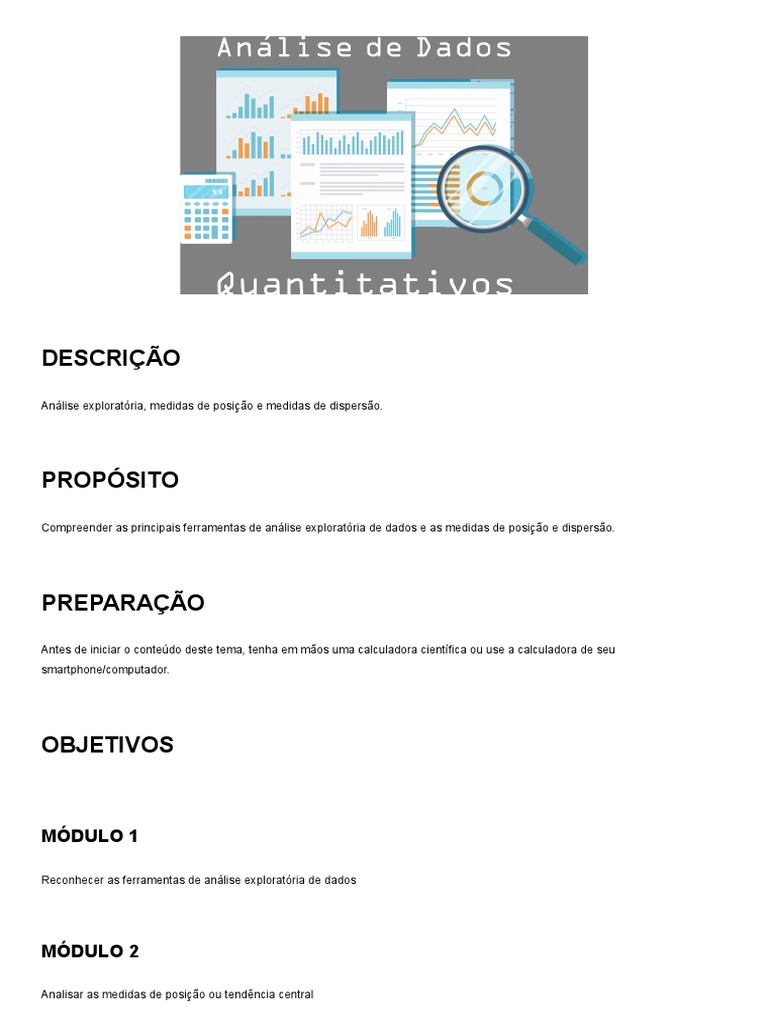 Análise de Dados e Medidas Estatísticas | PDF | Mediana (Estatística ...