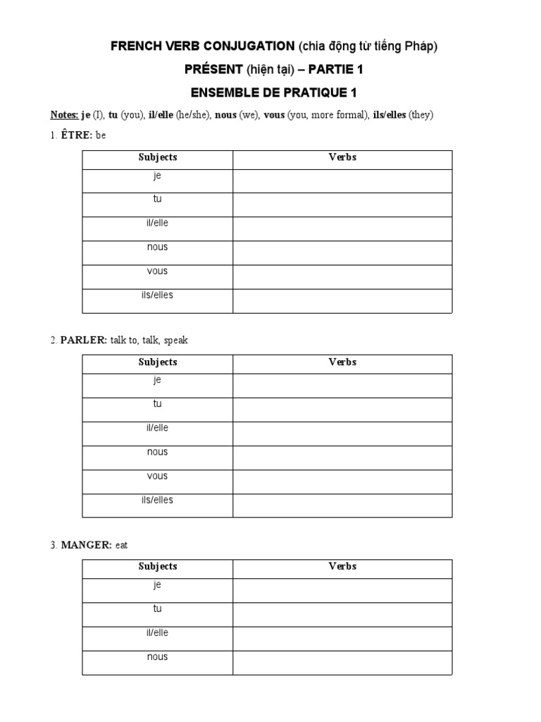 Pratique de la conjugaison des verbes français | PDF | Théorie (échecs ...