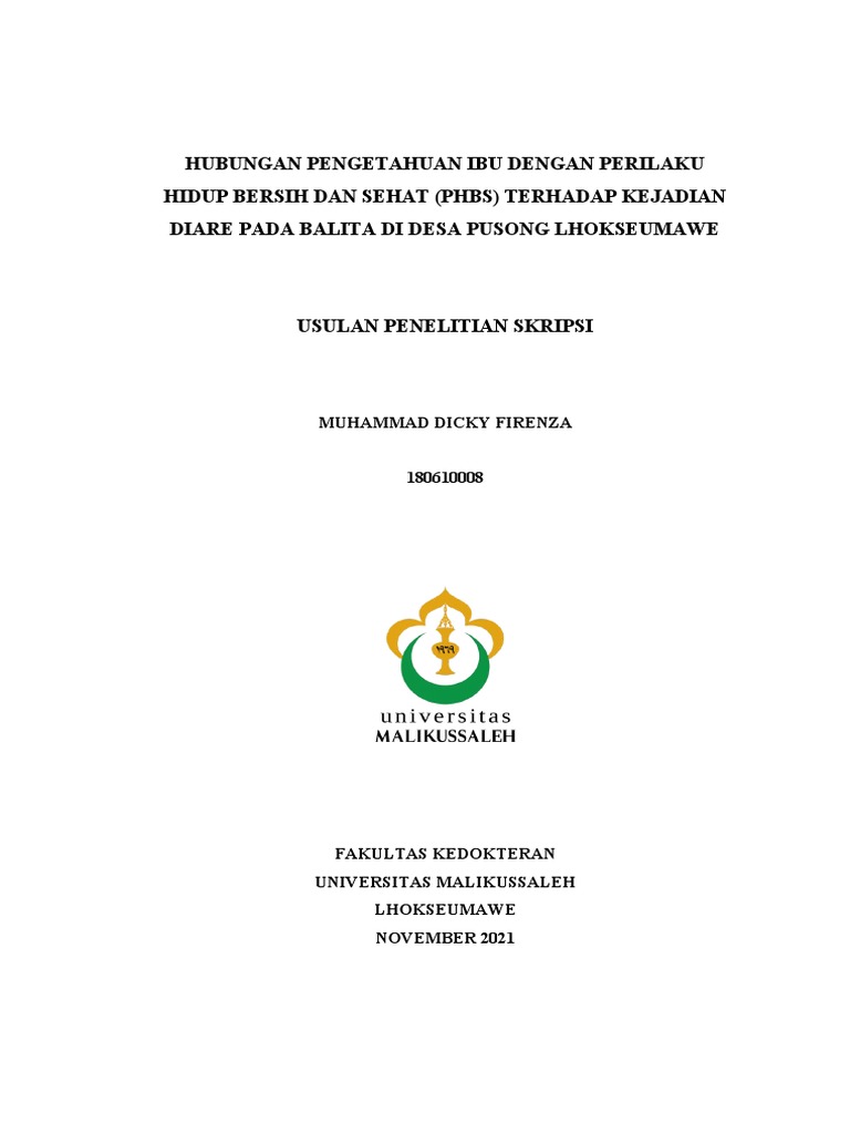 Proposal BAB 1,2,3 PHBS Lengkap | PDF