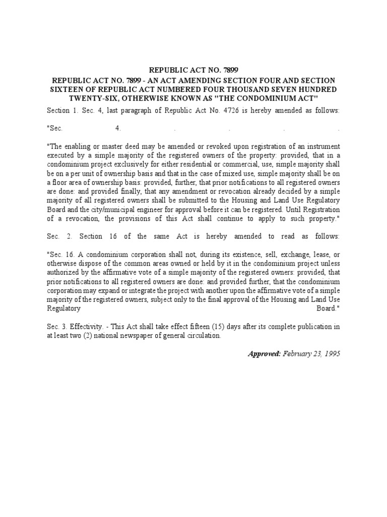 Republic Act No 7899 | PDF | Finance & Money Management | Home & Garden
