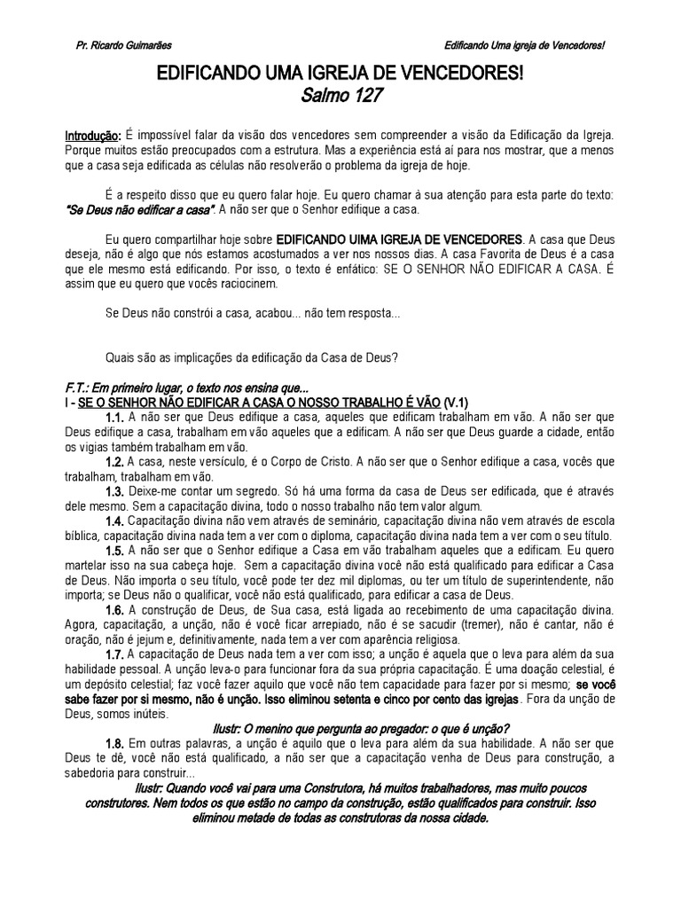 Edificando Uma Igreja de Vencedores | PDF | Apóstolo Paulo | Deus