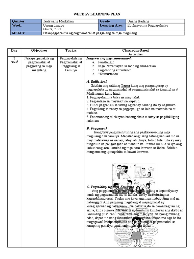 Esp-Q2-Week 1-Day 2-Nov.9, 2022 | PDF