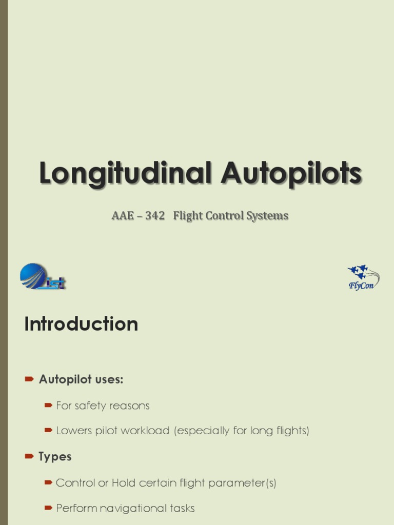Longitudinal Autopilot Systems Overview | PDF | Airspeed | Aircraft ...