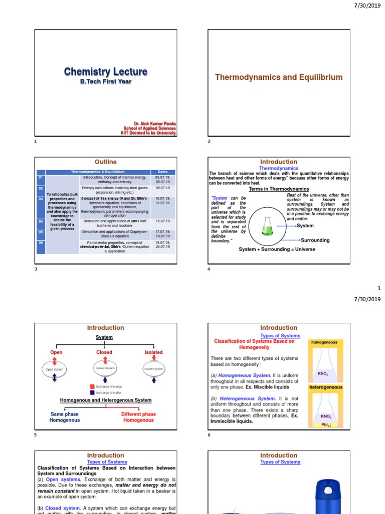 Thermodynamics and Equilibrium Concepts | PDF | Heat | Entropy