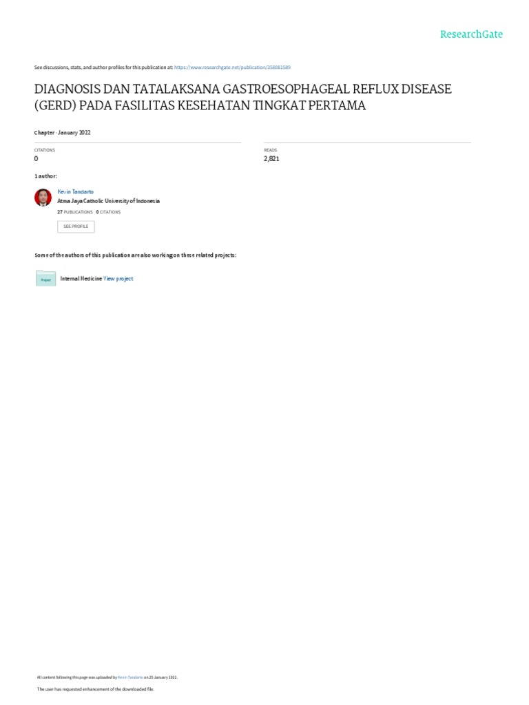 Diagnosis Dan Tatalaksana Gastroesophageal Reflux Disease (Gerd) Pada ...