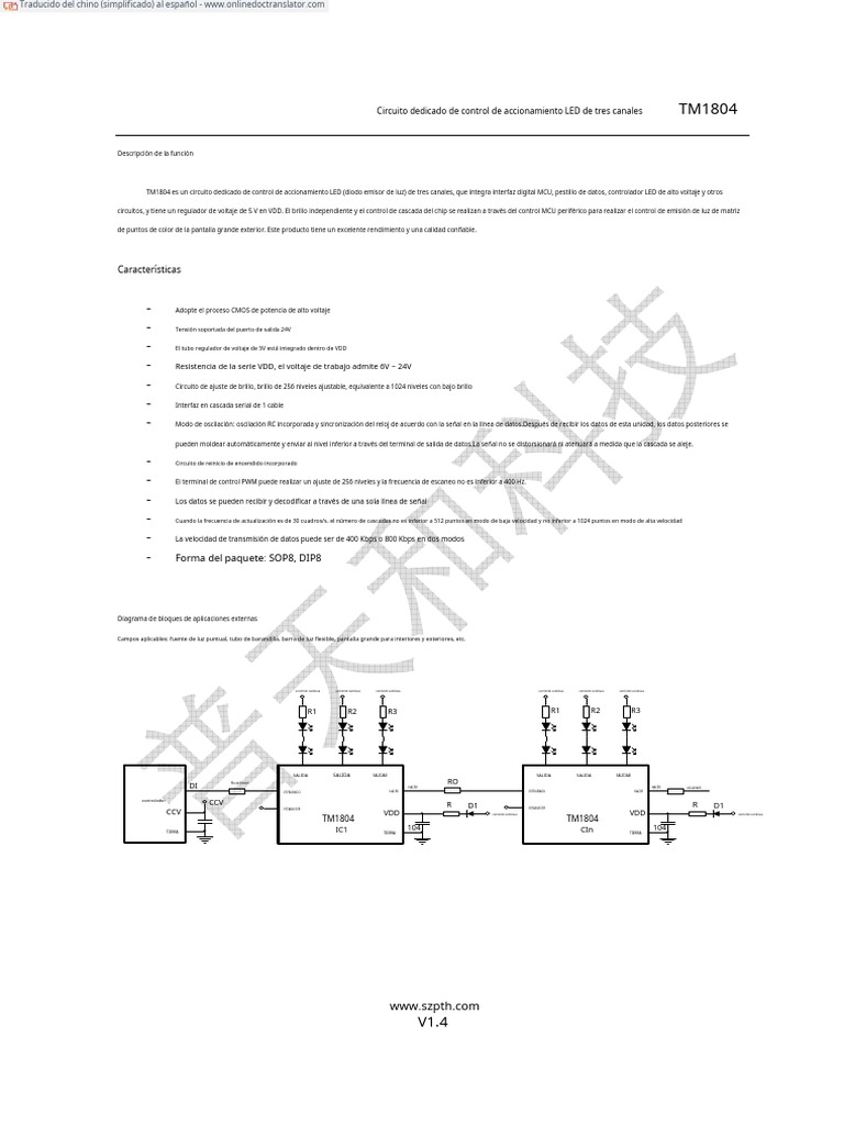Datasheet ZH-CN Es | PDF | Diodo emisor de luz | Fuente de alimentación