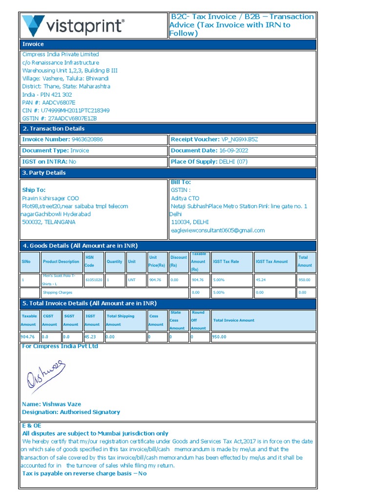 VP NG9XKB5Z Invoices | PDF | Invoice | Taxes