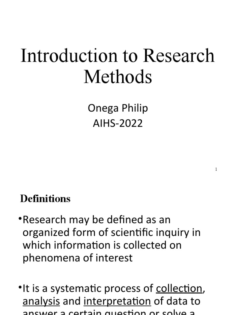 01 Introduction To RM AIHS 2022 PDF Theory Scientific Method