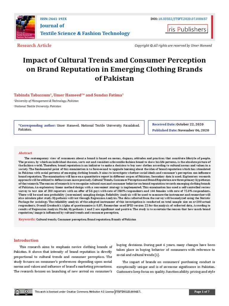 Impact of Cultural Trends and Consumer Perception | PDF | Business ...