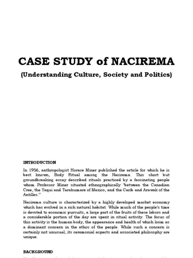Nacirema | PDF | Rituals