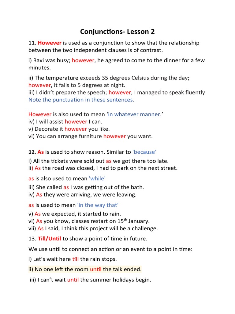 Conjunctions 2 | PDF | Question | Syntax