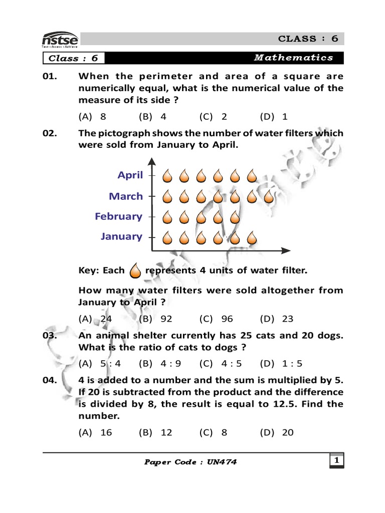 NSTSE Class 6 Solved Paper 2022 | PDF | Photosynthesis | Water