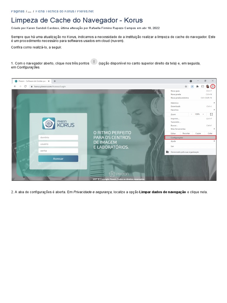 Limpeza de Cache Do Navegador | PDF