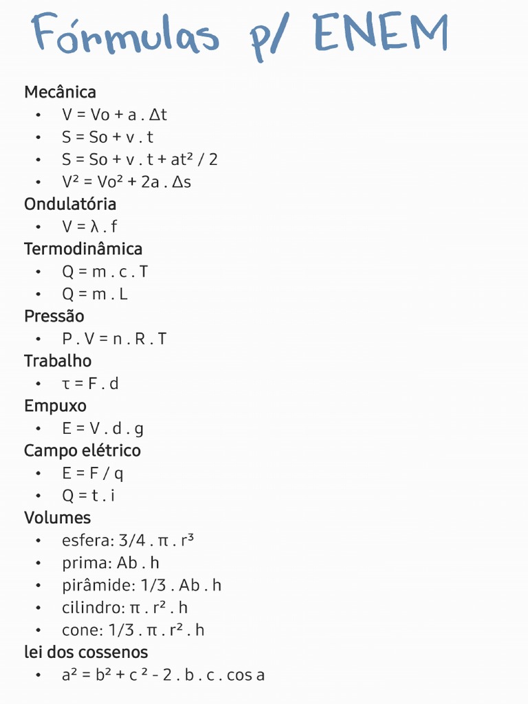 Formulas Enem | PDF