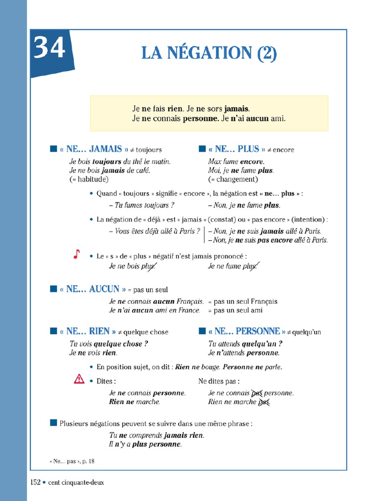 La Négation | PDF