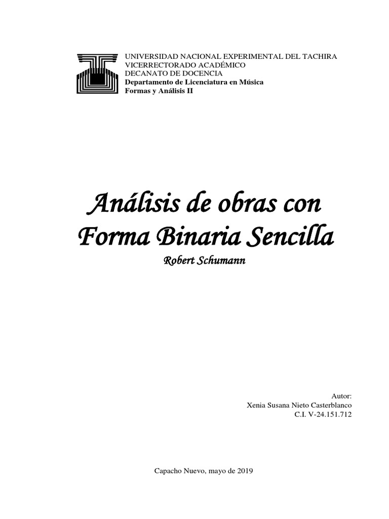 Análisis de Forma Binaria Sencilla | PDF | Composiciones Musicales ...