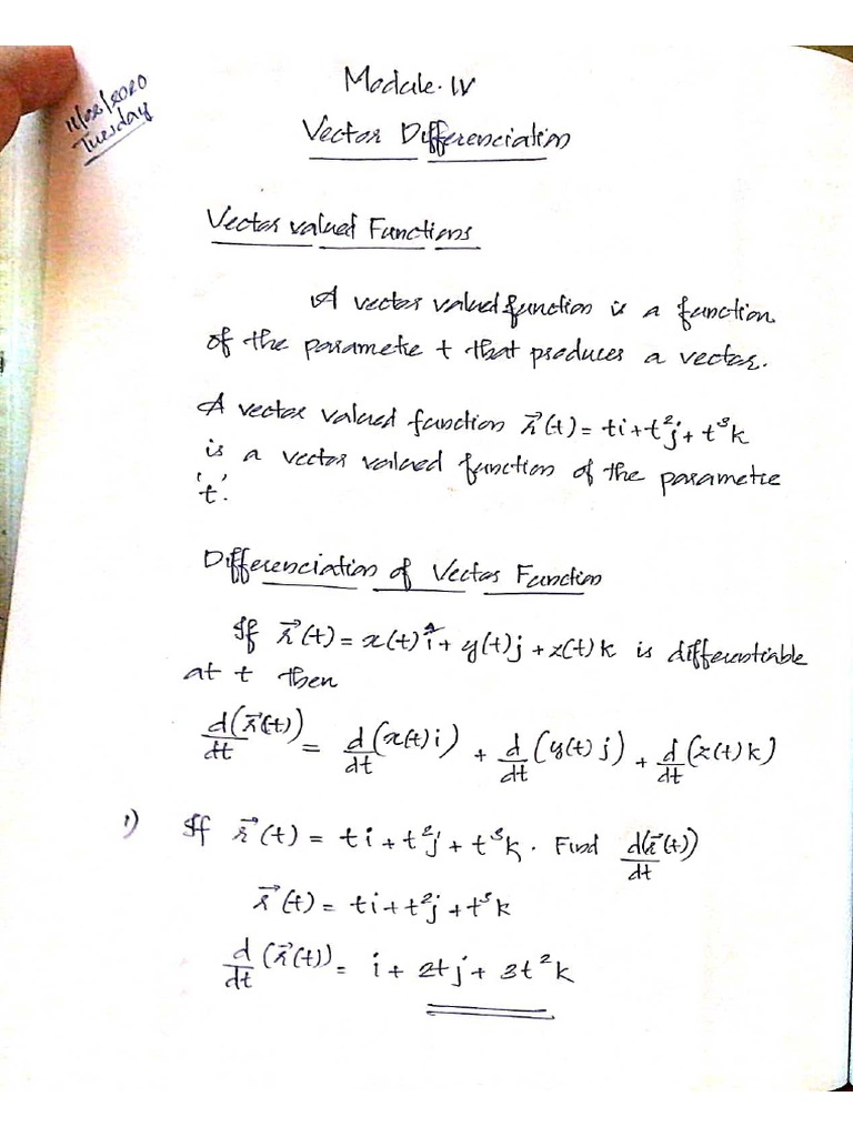 S2 Module 4 - Vector Differentiation | PDF