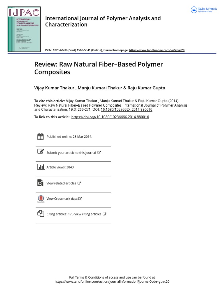 Review Raw Natural Fiber Based Polymer Composites | PDF | Composite ...