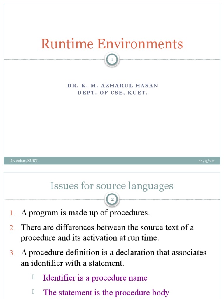 L7 Runtime Environments Pdf Pointer Computer Programming Subroutine 8257