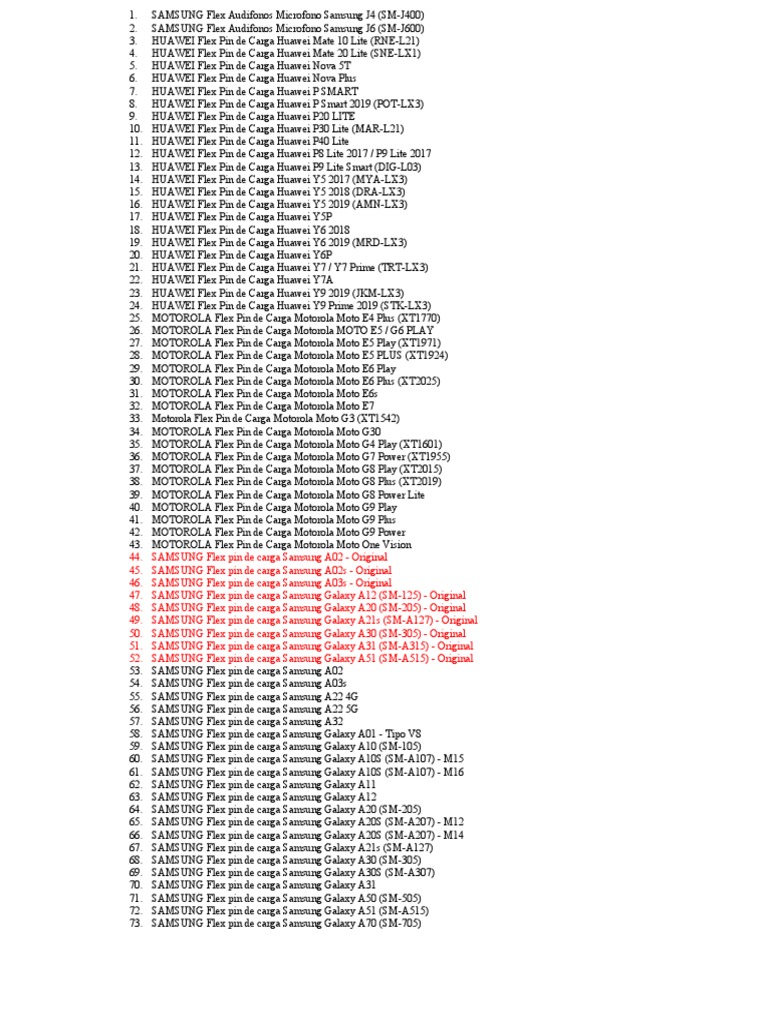Compatibilidad de Pines de Carga Samsung | PDF | Equipo de usuario de ...
