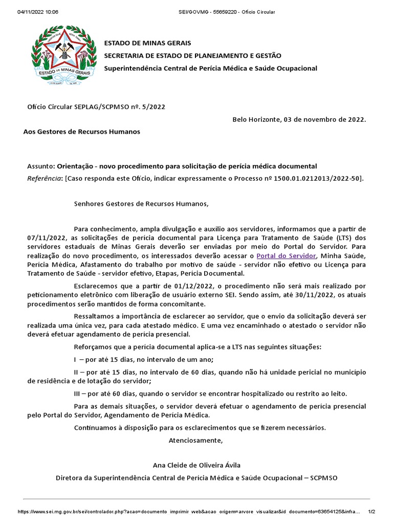Ofício Circular SEPLAG - SCPMSO 05 - Novo Procedimento para Solicitação ... Ofício Circular SEPLAG - SCPMSO 05 - Novo Procedimento para Solicitação ...