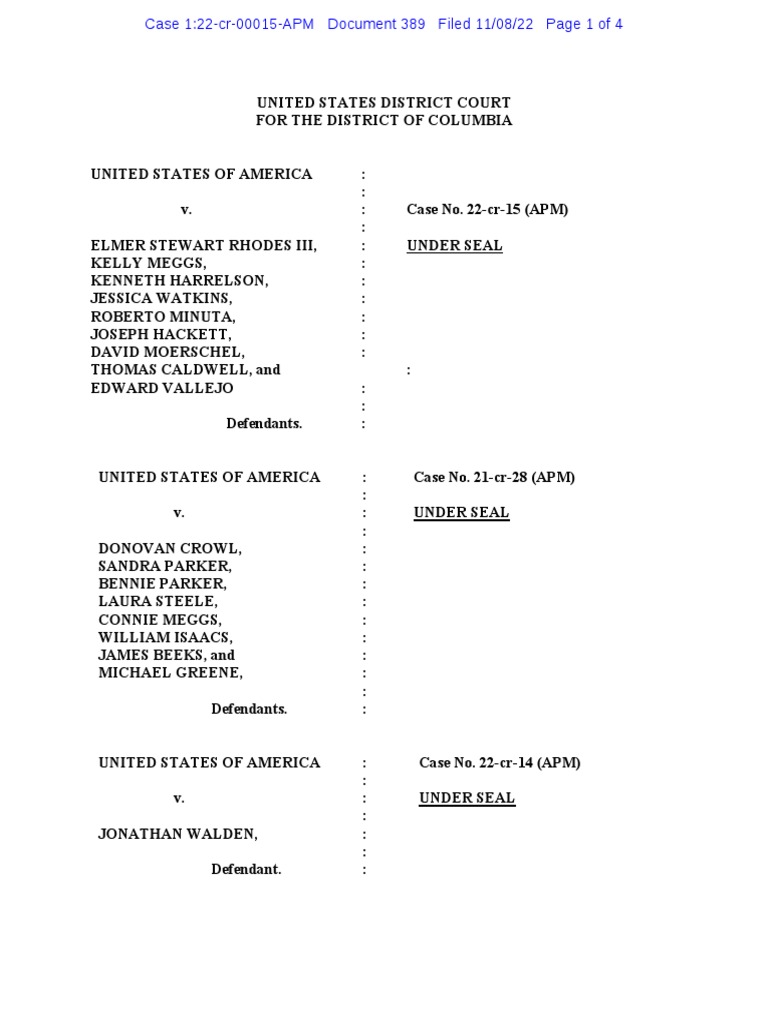 Gov Under Seal Request | PDF | Discovery (Law) | National Security