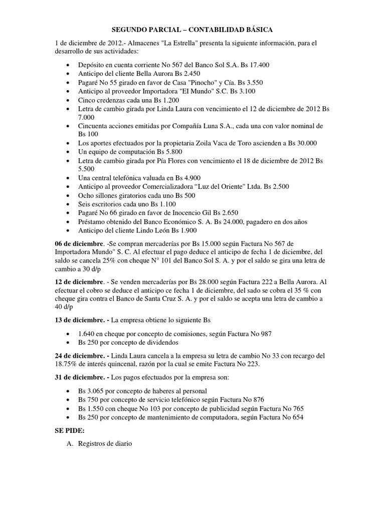 Segundo Parcial - Contabilidad Básica - 2022 | PDF | Bancos | Corporaciones