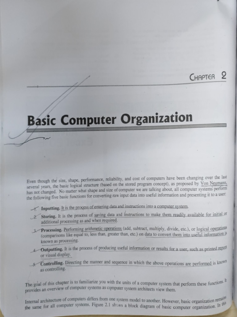 Chapter 2 Basic Computer Organisation | PDF | Input/Output | Computer Data Storage