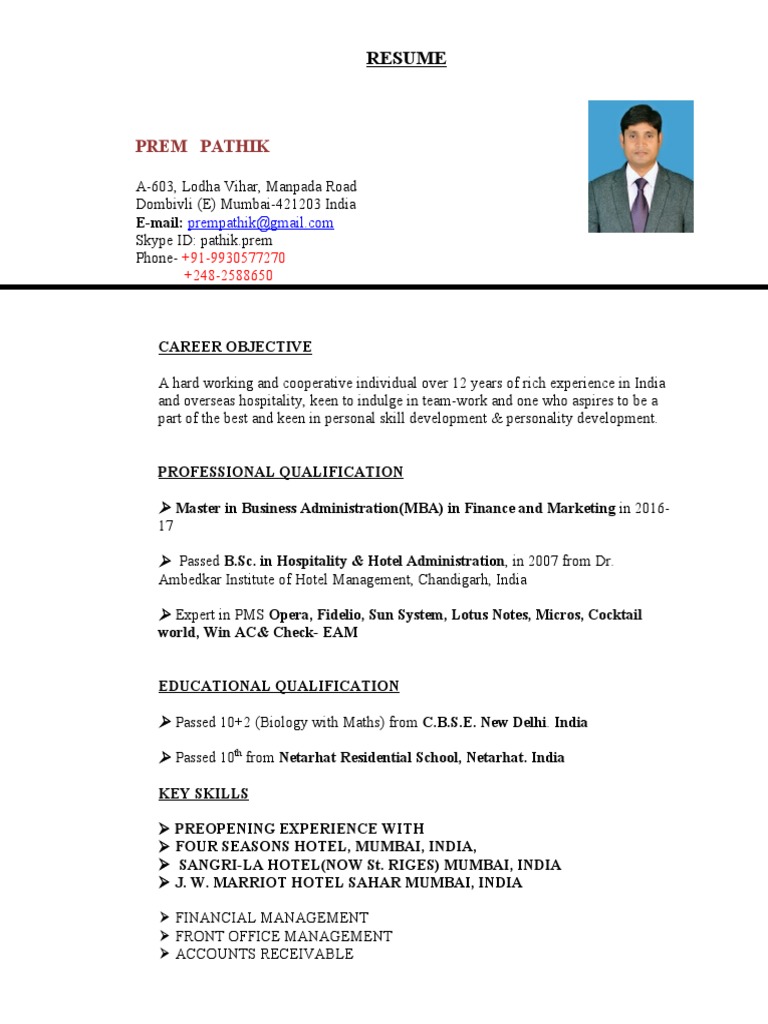 Prem Pathik Resume | PDF | Banks | Cheque