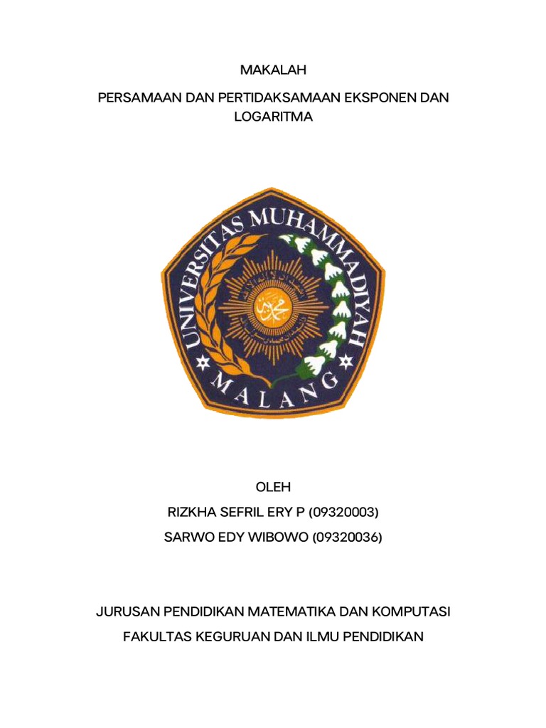 Makalah Persamaan Dan Pertidaksamaan Eks | PDF