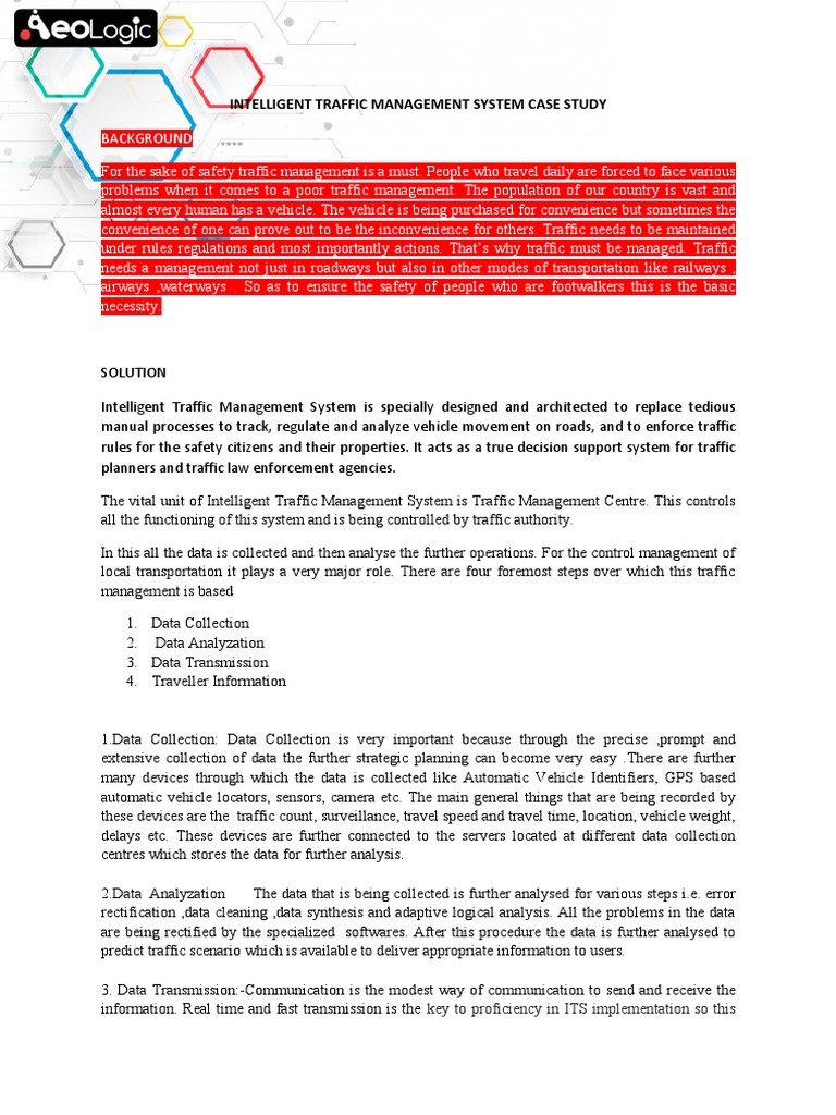 Intelligent Traffic Management System | PDF | Traffic | Bus