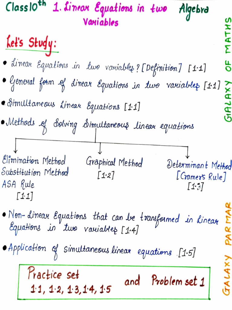 10th Alg Handwritten Notes (Galaxy of Maths) | PDF | Value Added Tax ...