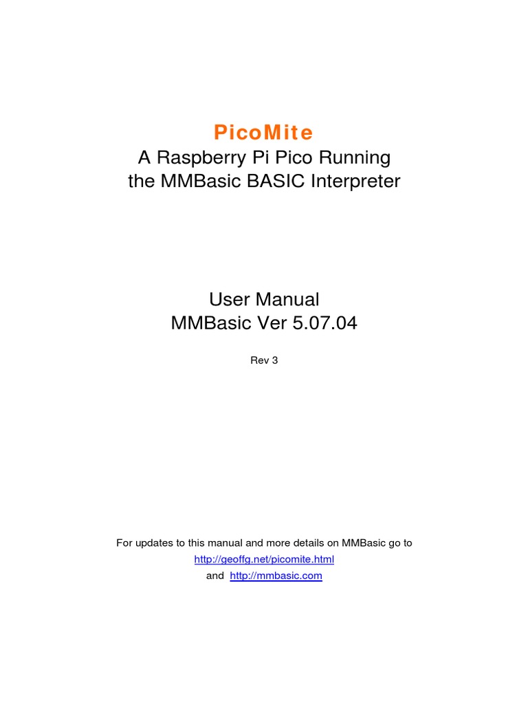 PicoMite User Manual | Download Free PDF | Computer Terminal | Power Supply